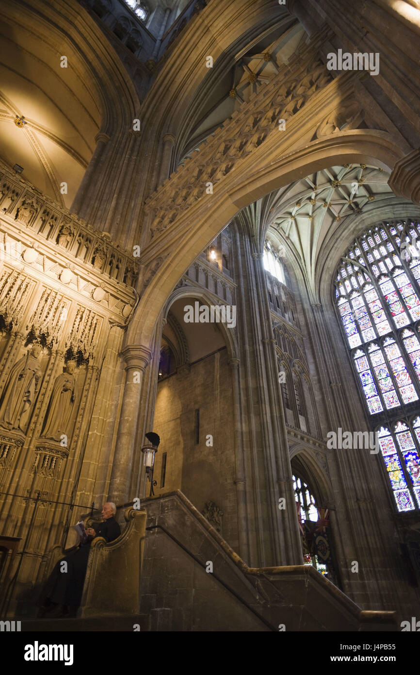 Great Britain, England, Kent, Canterbury, cathedral, interior shot ...