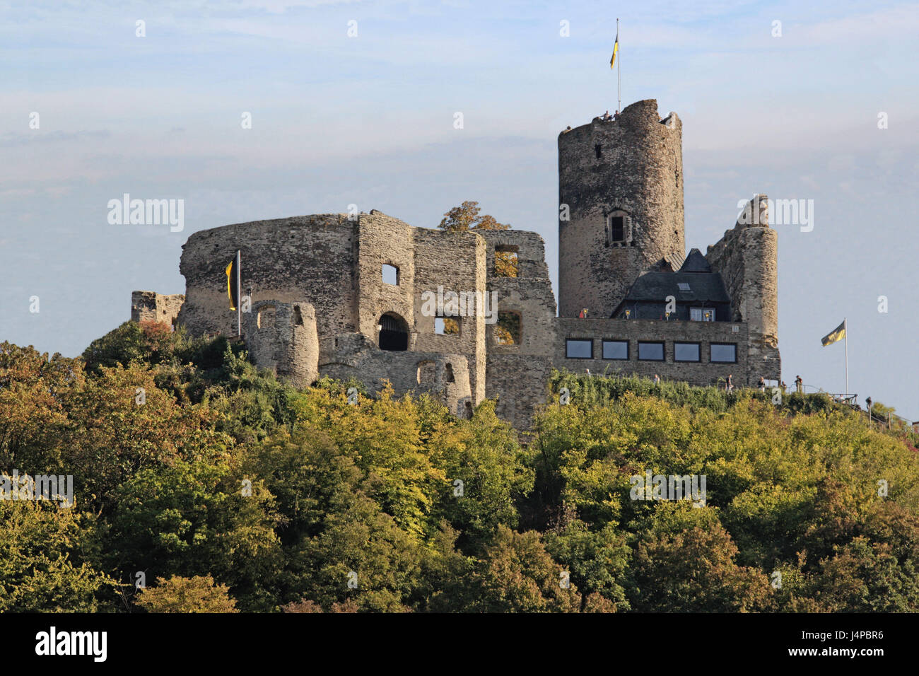 Germany, Rhineland-Palatinate, Bernkastel-Kues, hill, castle Landshut ...