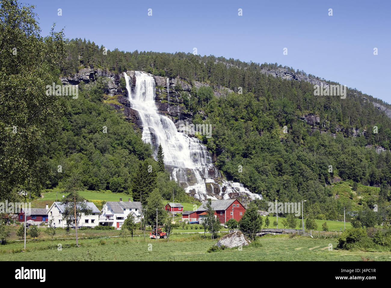 Norway, Voss, Tvindefossen waterfall Stock Photo - Alamy