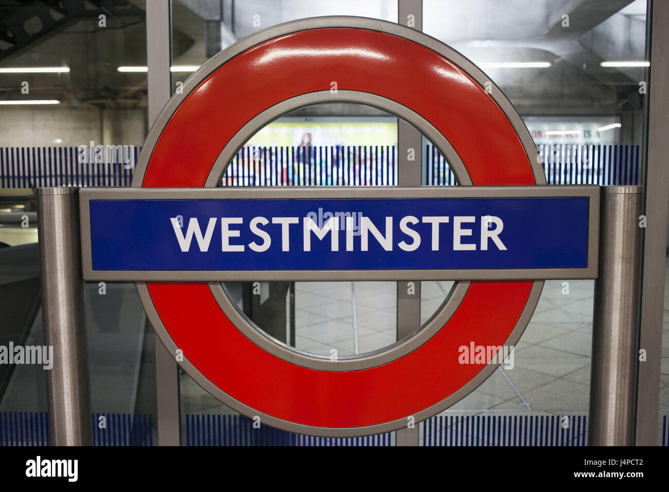 Great Britain, England, London, Westminster, underground station, sign ...