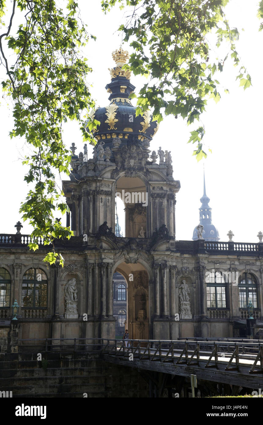 Germany, Saxony, Dresden, Old Town, kennel palace with crown goal Stock ...