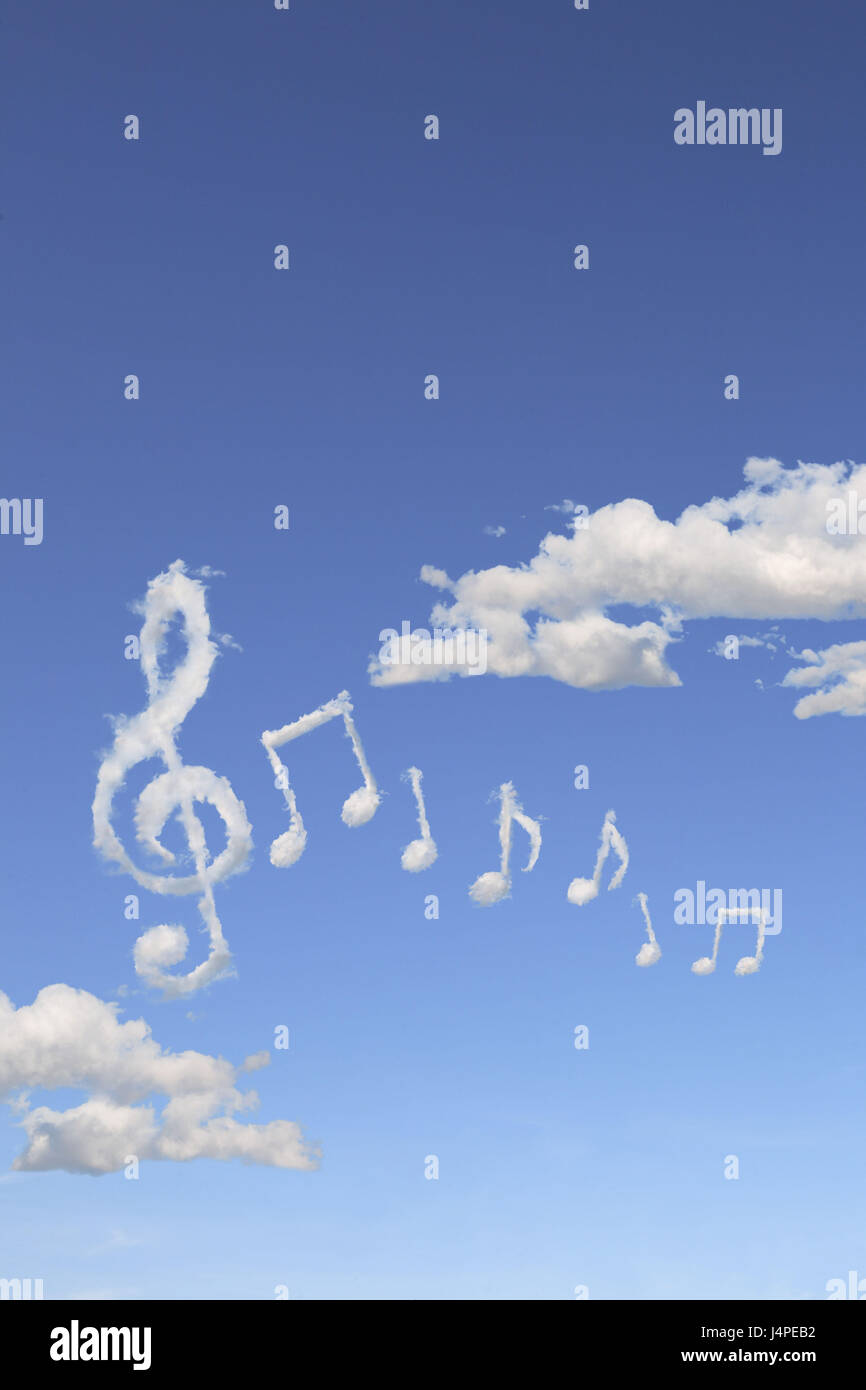 Music notes sky hi-res stock photography and images - Alamy