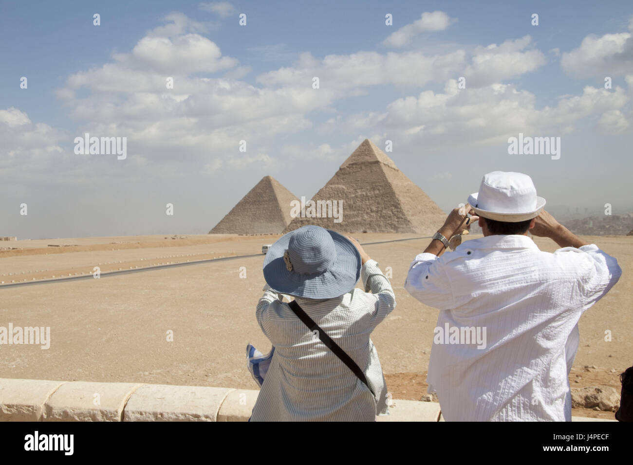 Egypt, tourist couple, take photos, pyramids, Cairo, person, couple ...