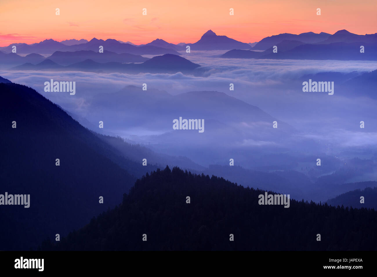 Germany, Bavaria, Upper Bavaria, Bavarian alps, Isar angles, col ...