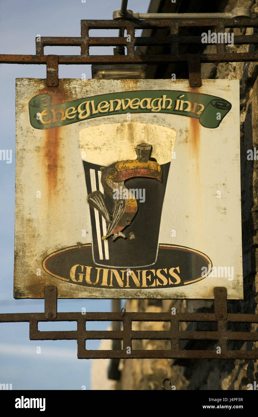 Ireland, Ulster, county Donegal, Donegal, bar sign Stock Photo - Alamy