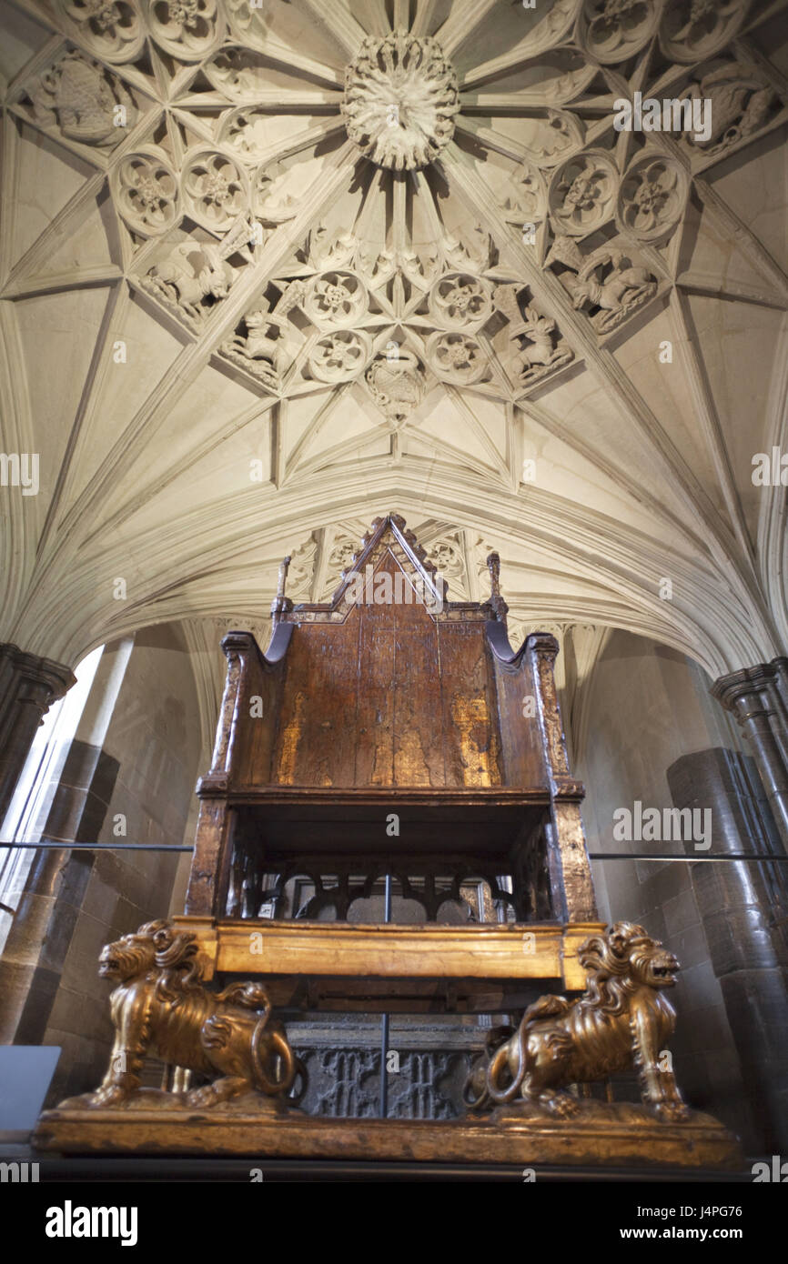 Great Britain, England, London, Westminster Abbey, Coronation Chair ...