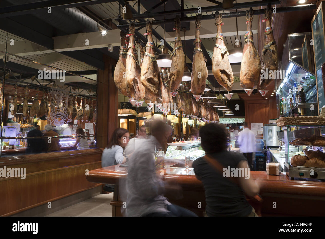 Tapa bar, inside, La Rambla, Barcelona, Catalonia, Spain Stock Photo ...