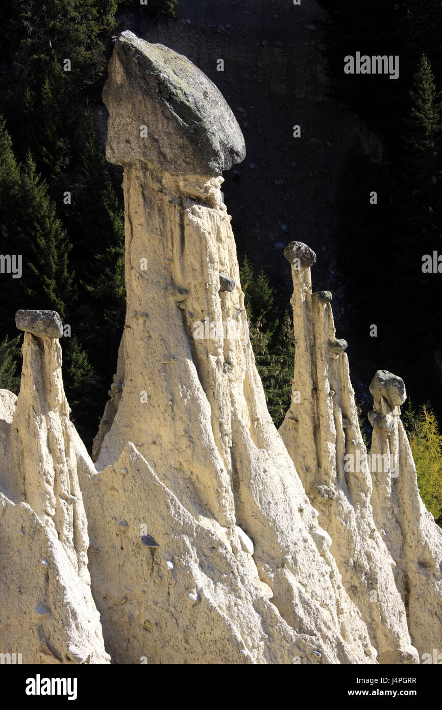 Italy, South Tirol, Pustertal, Percha, earth pyramids Stock Photo - Alamy