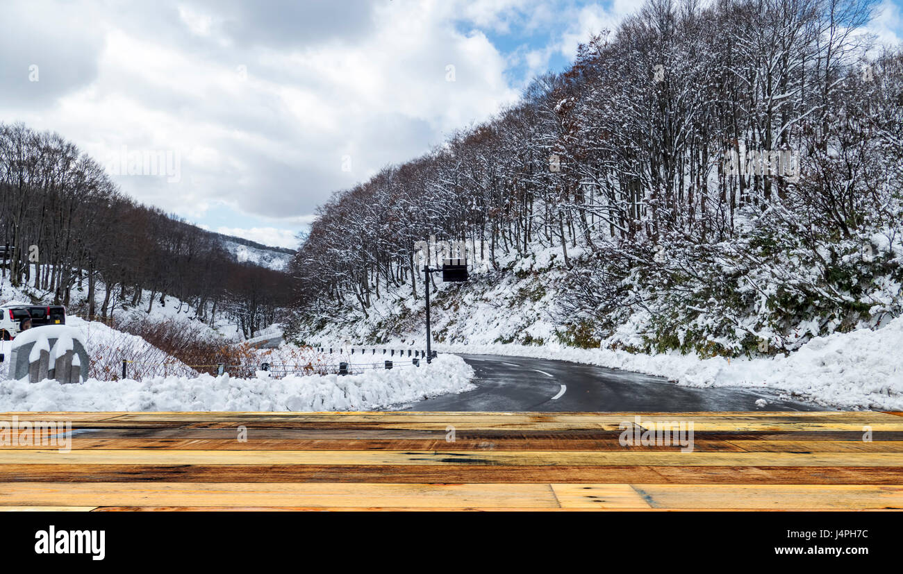 The wood table with nice beautiful background Stock Photo - Alamy