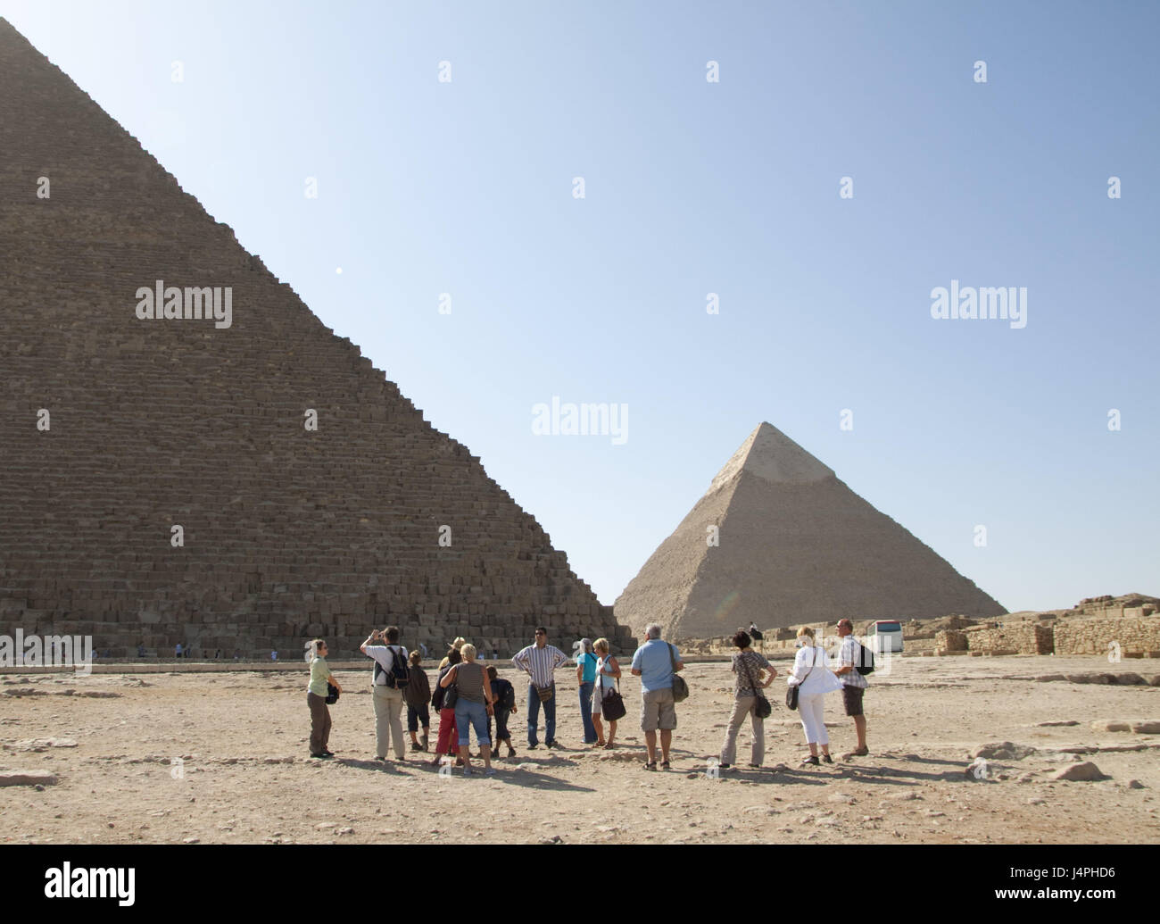 Egypt, Gizeh, pyramids, tourist group, Africa, structures, place of ...