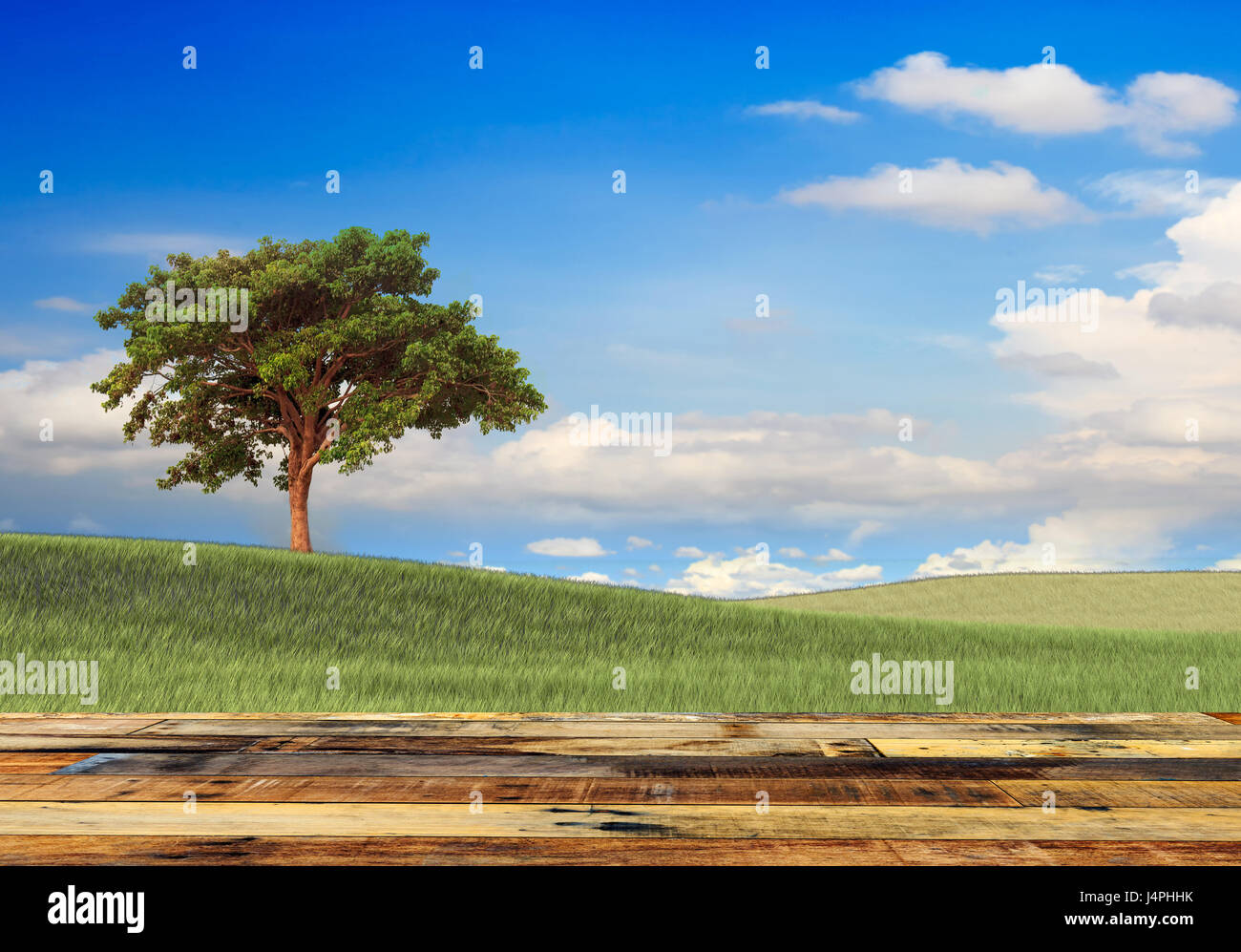 The wood table with nice beautiful background Stock Photo - Alamy