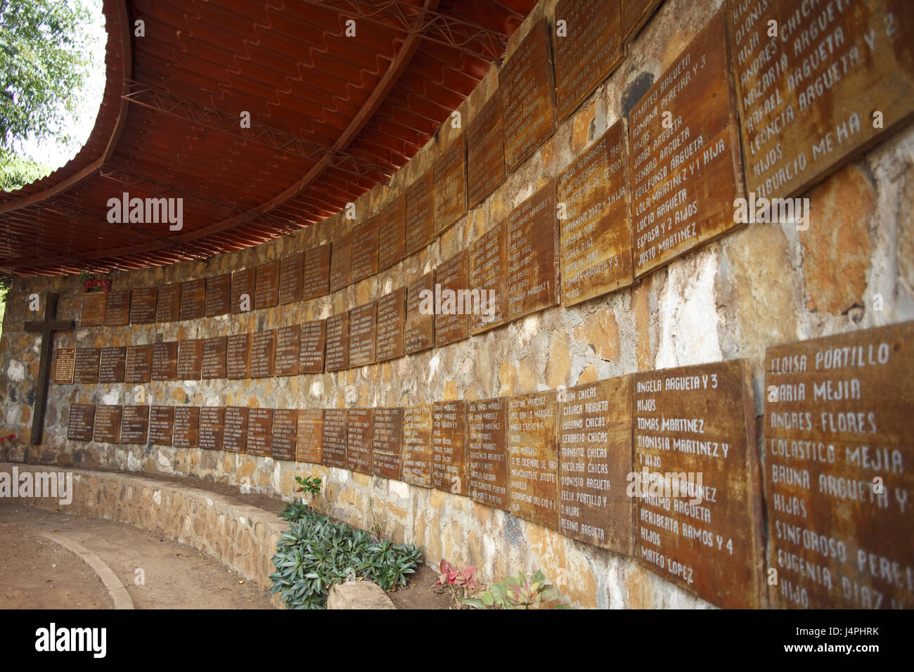 El Salvador, el Mozote, monument, massacre, offering Stock Photo - Alamy
