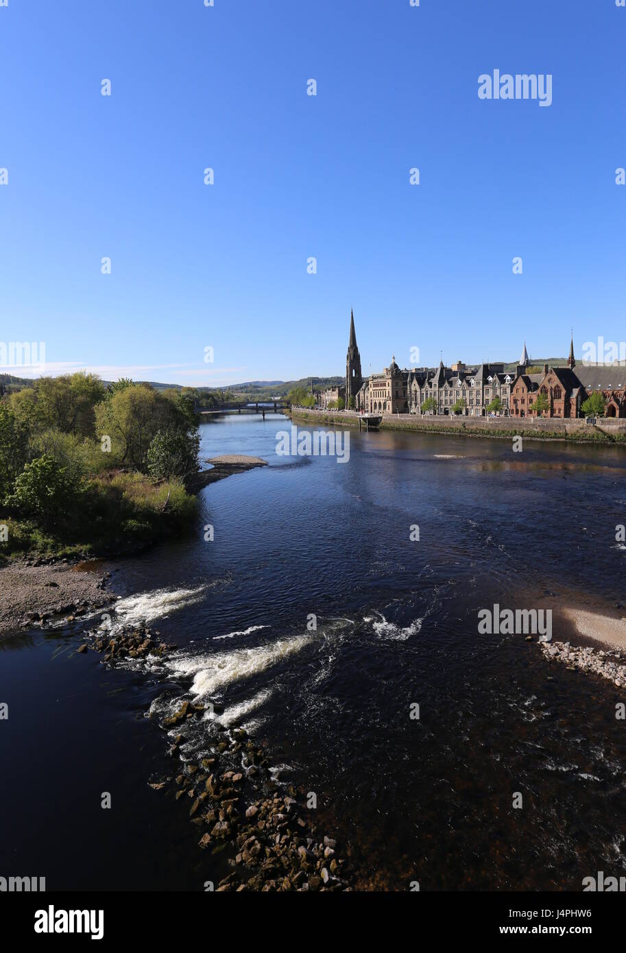 Elevated view of River Tay Perth Scotland May 2017 Stock Photo - Alamy