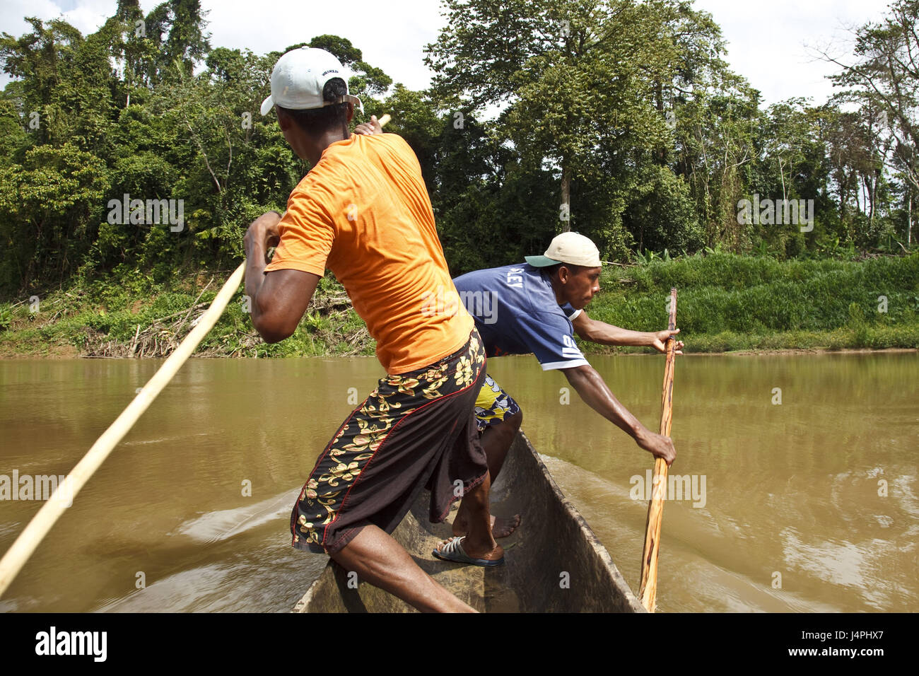 Honduras, La Moskitia, men, river, boot Stock Photo - Alamy