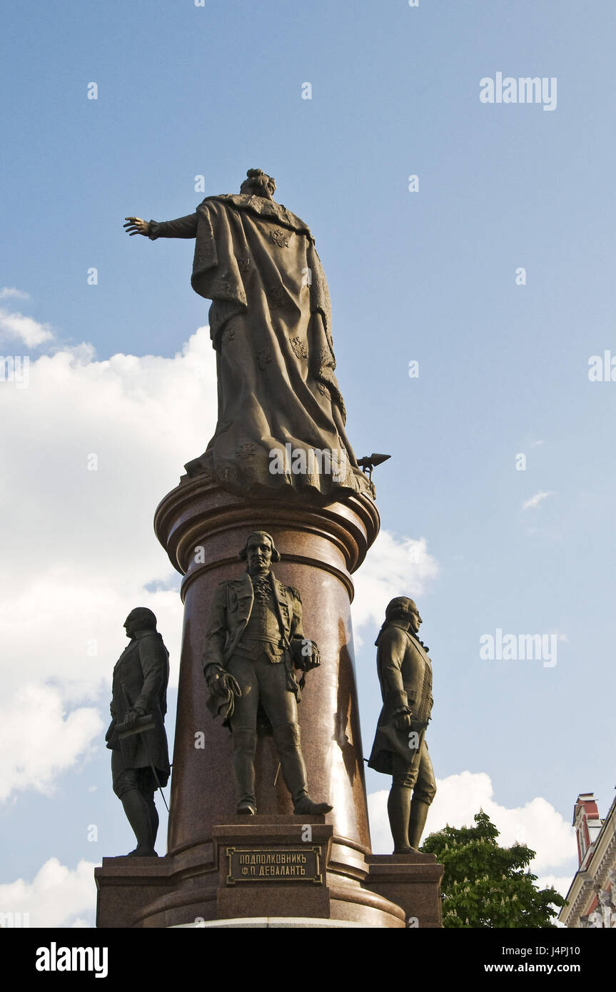 Monument for Katharina the tallness in Odessa, socket, statues Stock ...