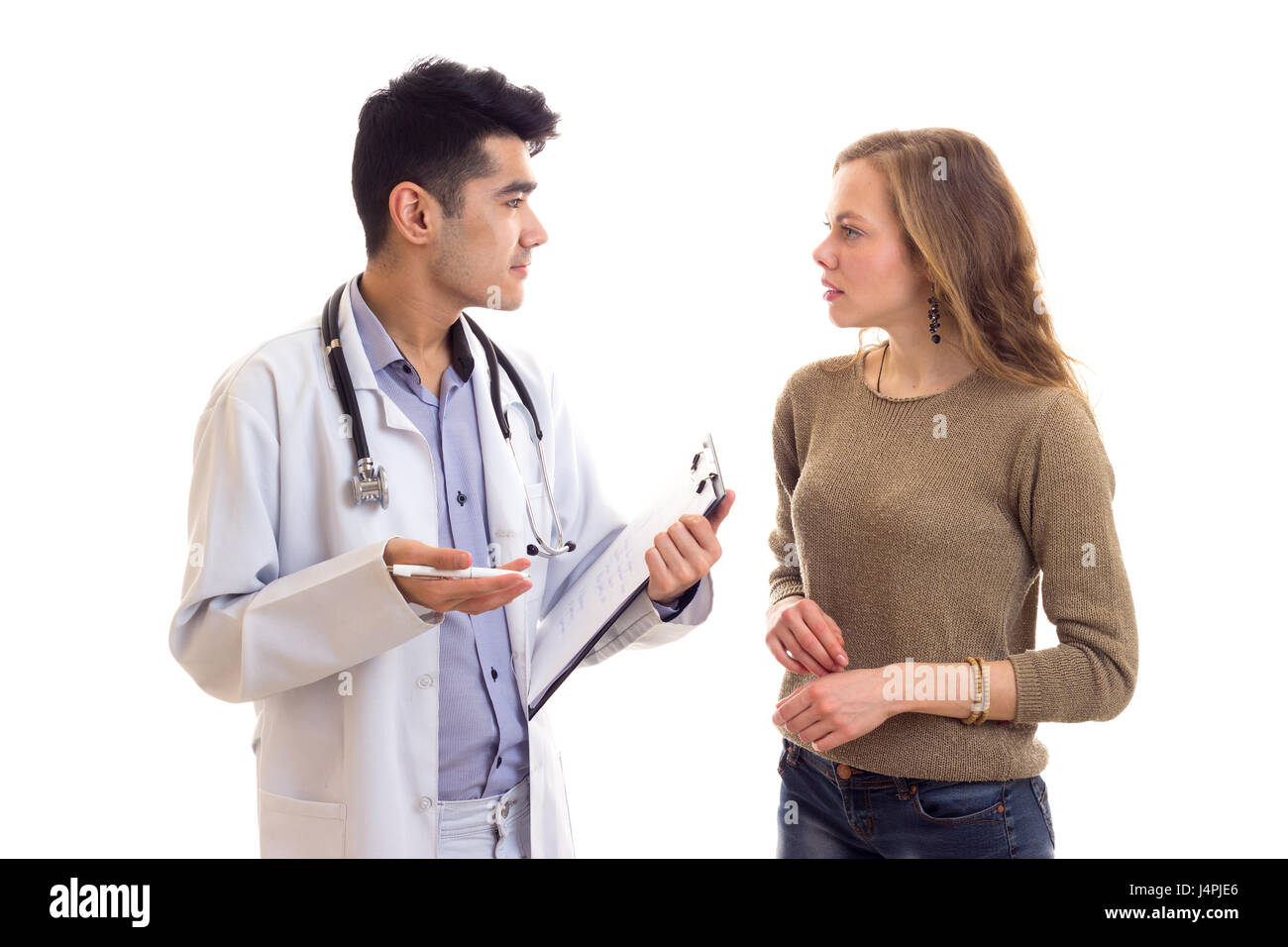 Doctor patient talking not bed Cut Out Stock Images & Pictures - Alamy