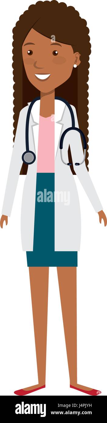 female doctor with stethoscope avatar character Stock Vector Image ...