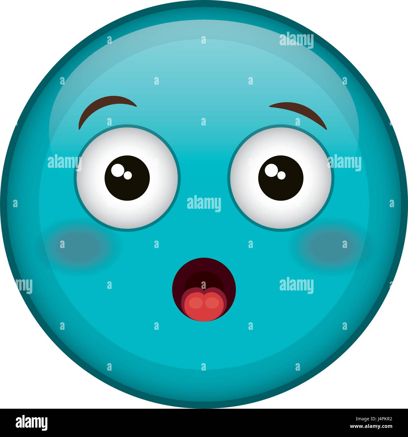 worried face emoticon kawaii character Stock Vector Image & Art - Alamy