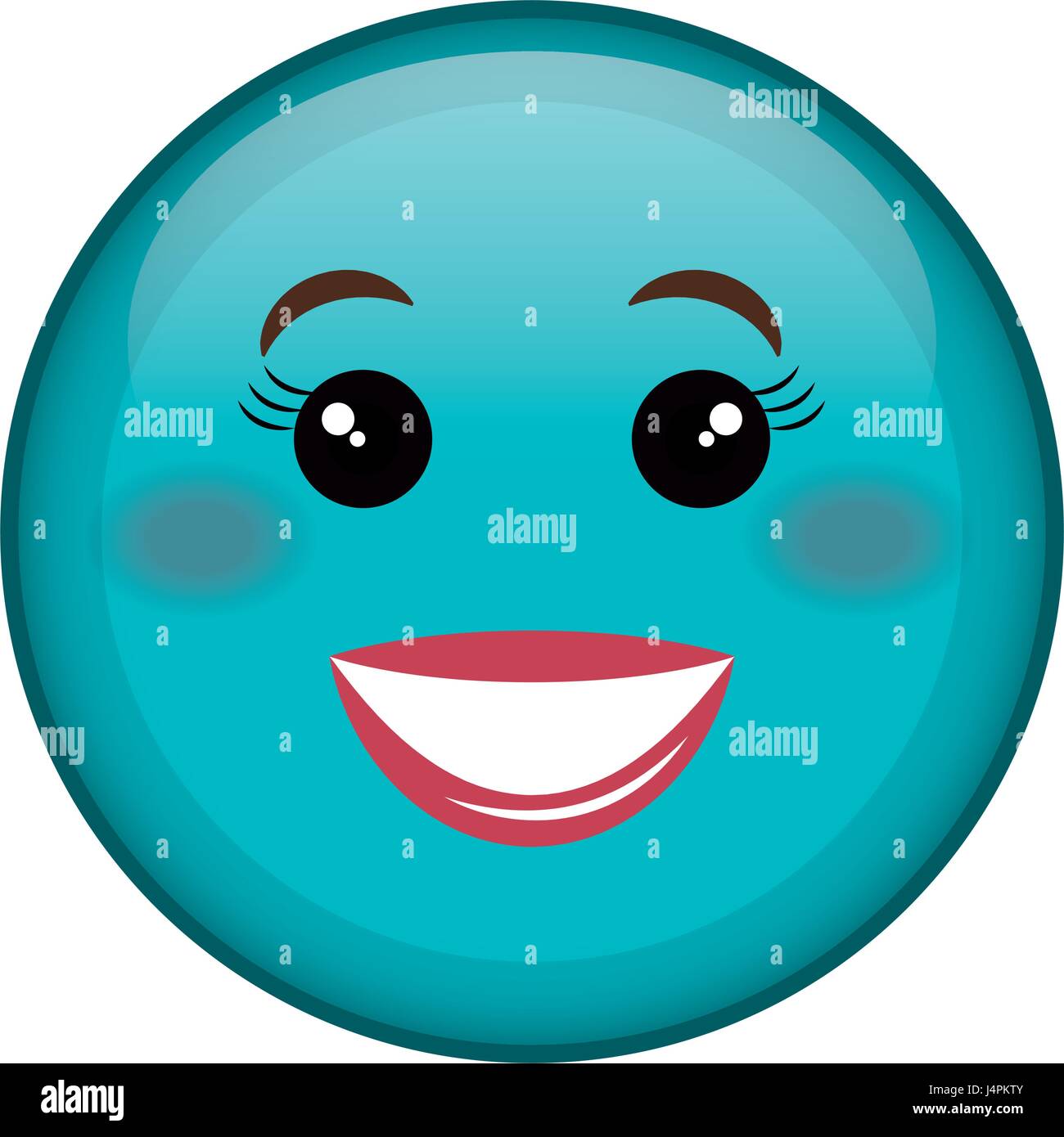 happy face emoticon kawaii character Stock Vector Image & Art - Alamy