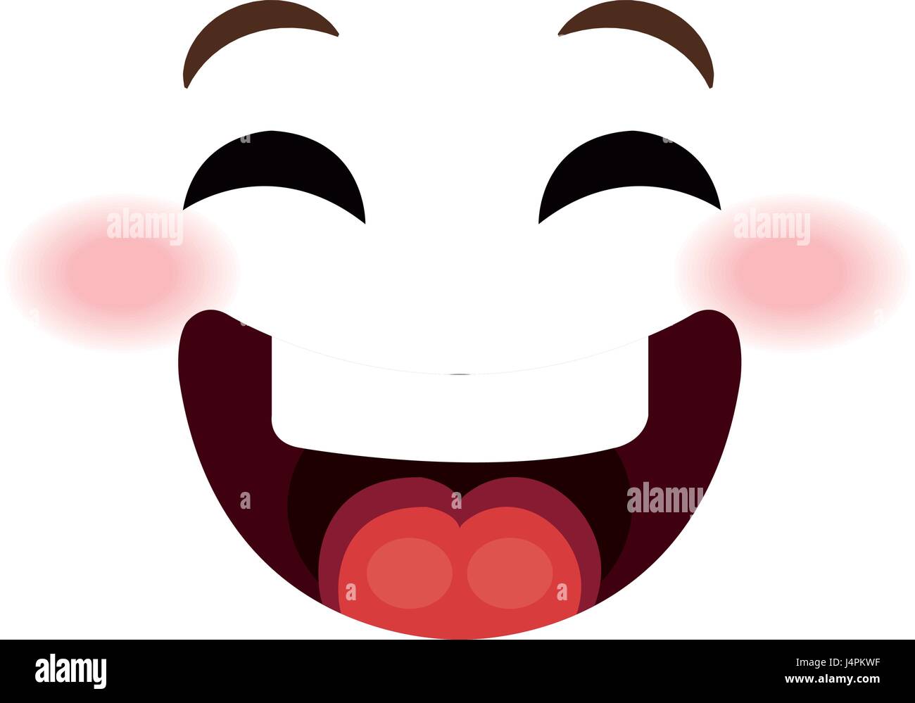 happy face emoticon kawaii style Stock Vector Image & Art - Alamy