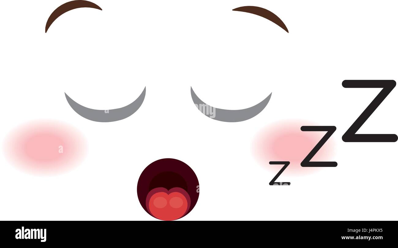 asleep face emoticon kawaii style Stock Vector Image & Art - Alamy