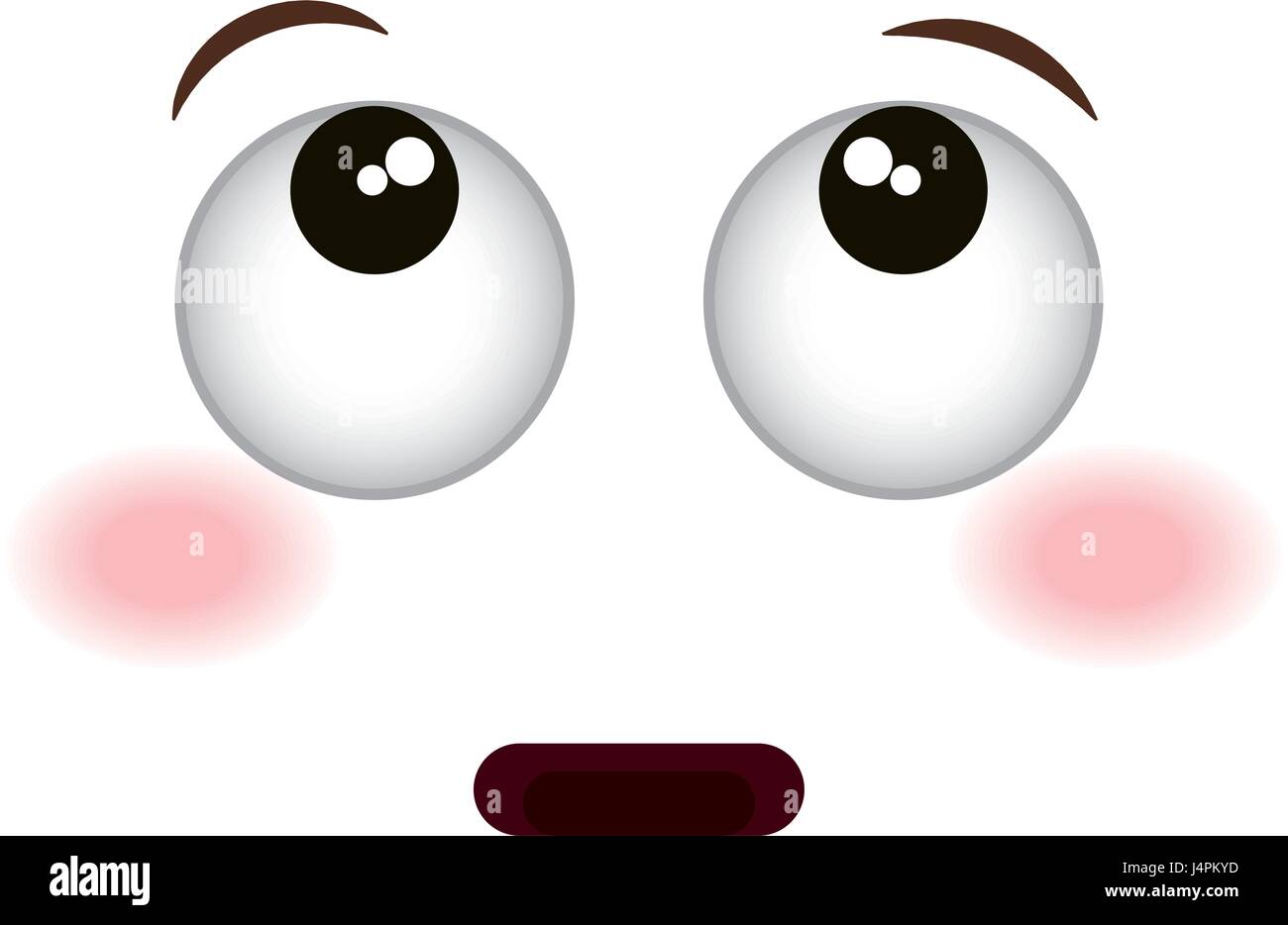 Confused face emoticon kawaii style Stock Vector Images - Alamy