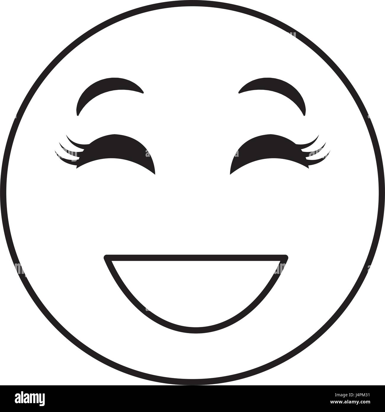 happy face emoticon kawaii character Stock Vector Image & Art - Alamy