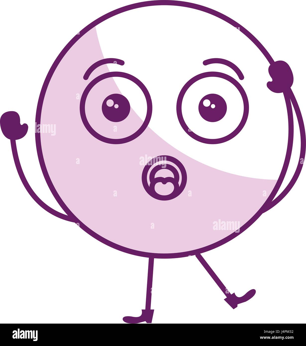 worried face emoticon kawaii character Stock Vector Image & Art - Alamy