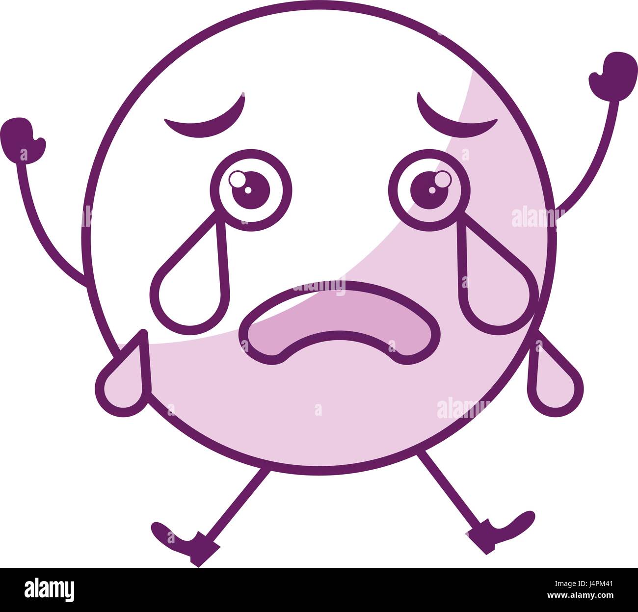 Crying face emoticon kawaii character Stock Vector Images - Alamy