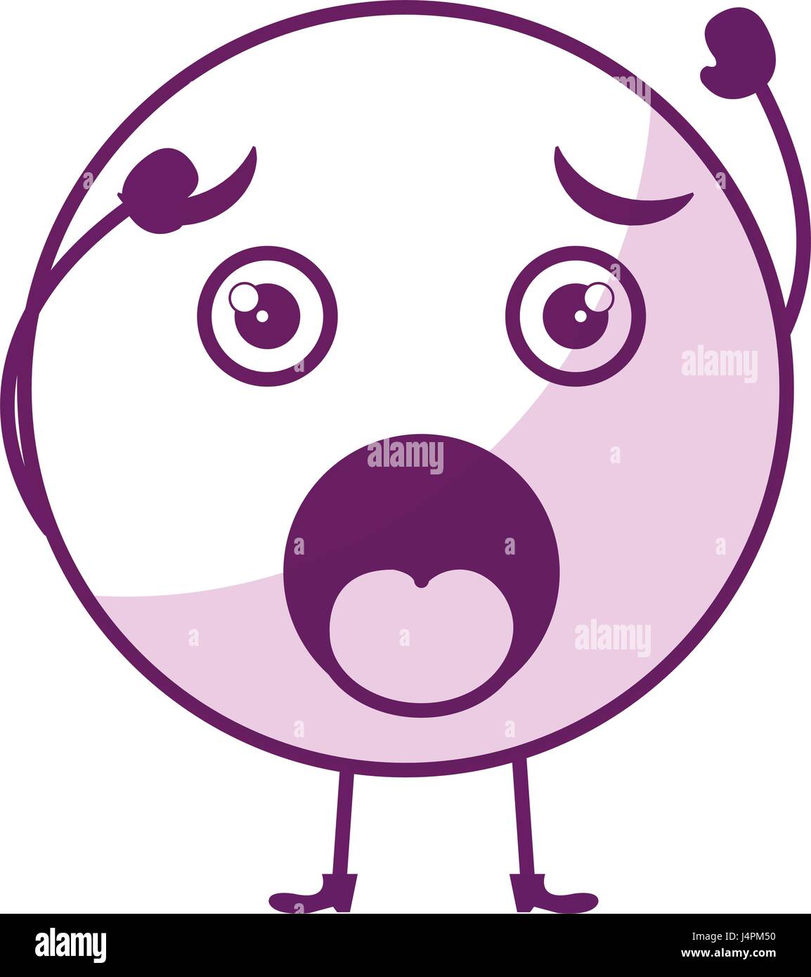 worried face emoticon kawaii character Stock Vector Image & Art - Alamy