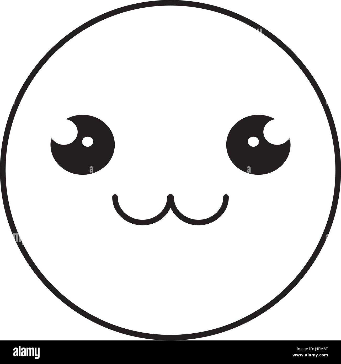 cute face emoticon kawaii character Stock Vector Image & Art - Alamy
