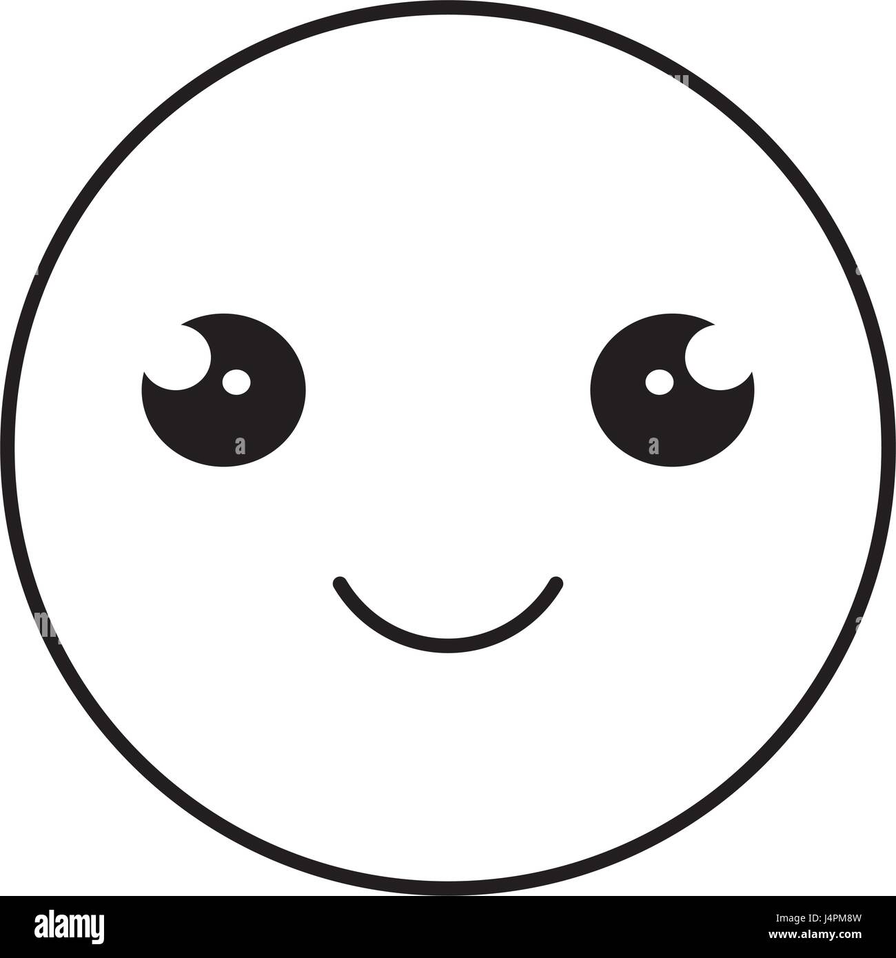 cute face emoticon kawaii character Stock Vector Image & Art - Alamy