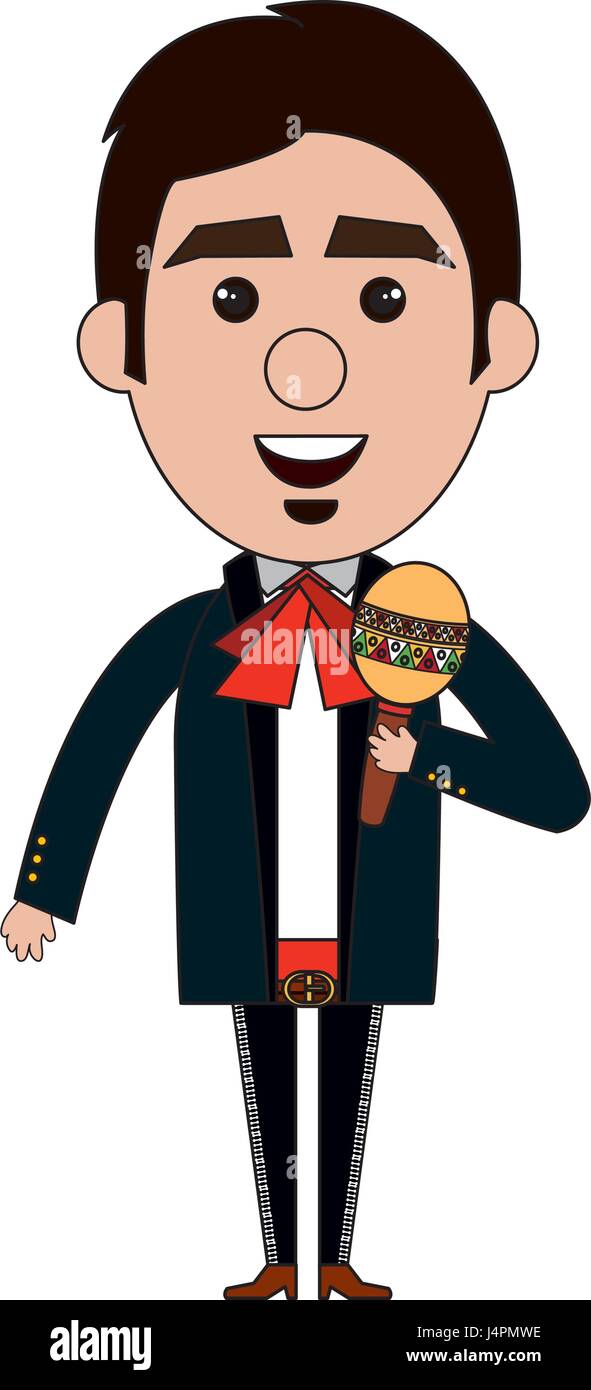 Mexican mariachi with maracas avatar character Stock Vector Image & Art ...