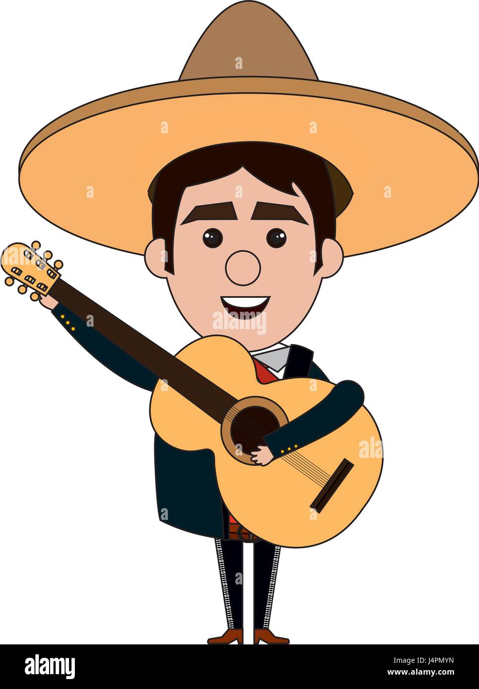 Mexican mariachi with guitar avatar character Stock Vector Image & Art ...