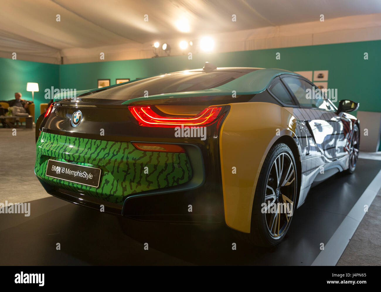 New York, NY USA - May 5, 2017: BMW i8 painted by Memphis Group ...
