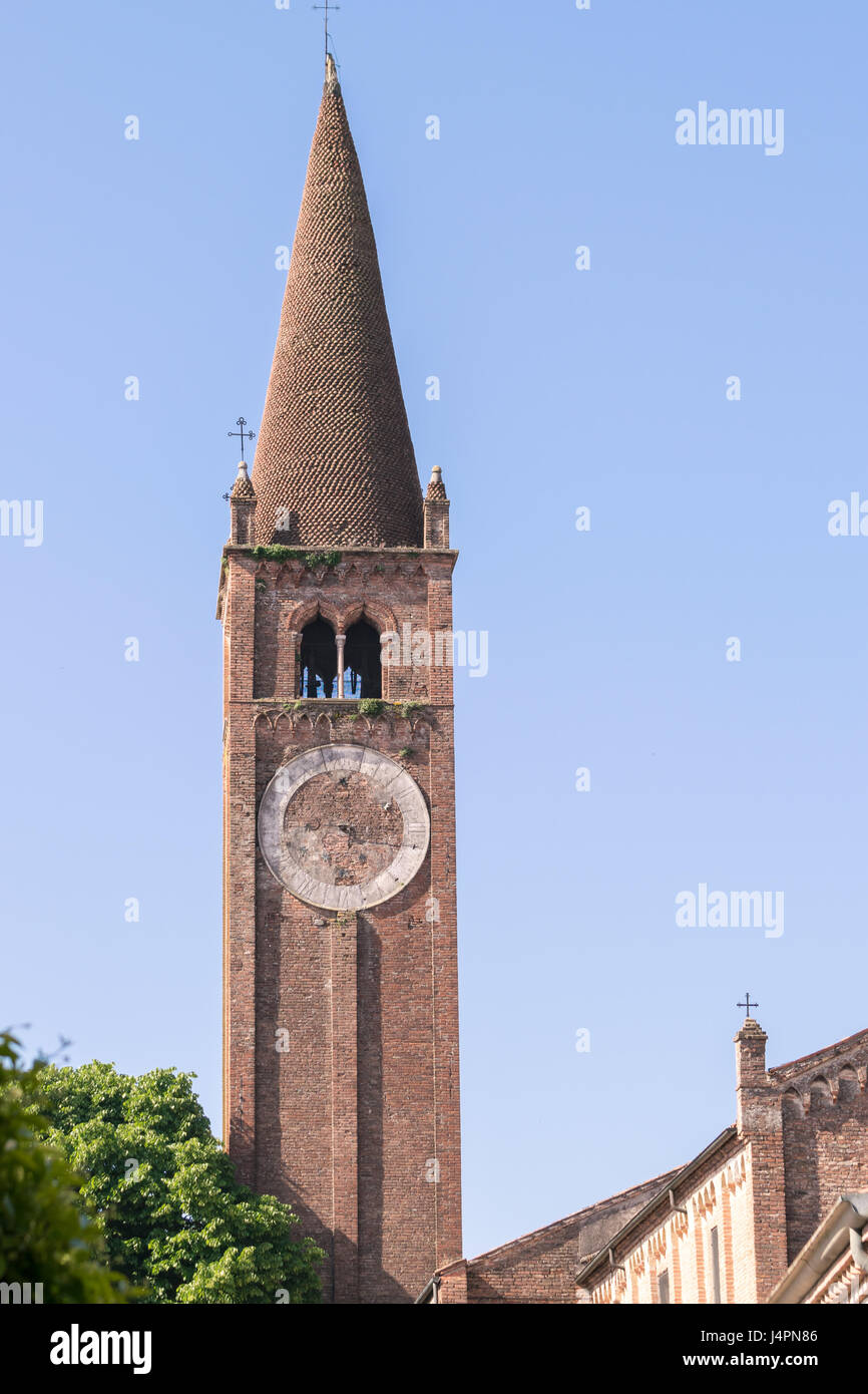 Old bell tower with ruined and broken clock Stock Photo - Alamy