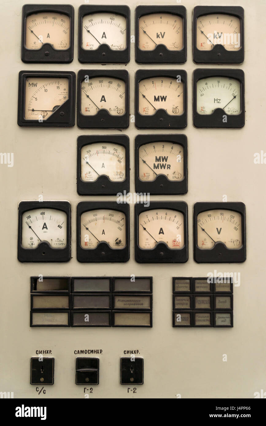 The devices control panel, vintage Soviet plant Stock Photo - Alamy
