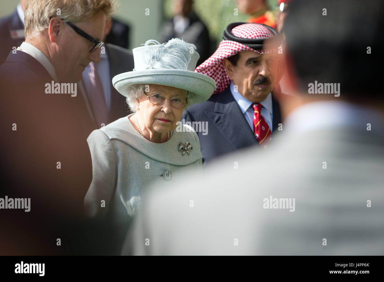 Queen Elizabeth II and the King of Bahrain during the Royal Windsor ...