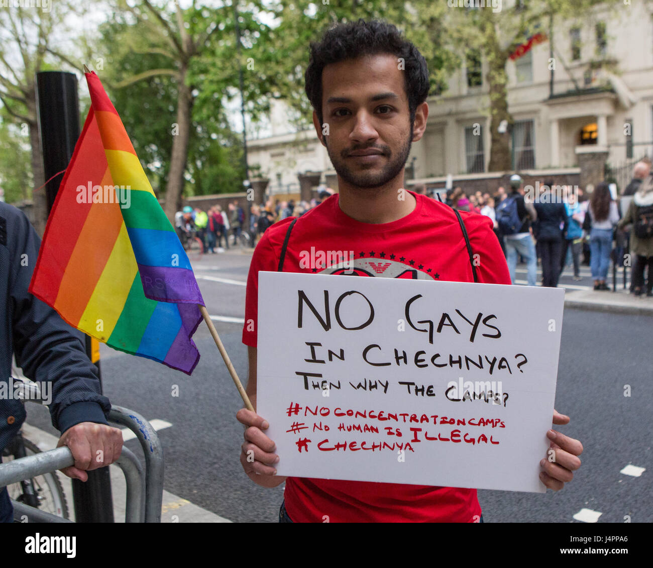 Protest against LGBTI oppression in Chechnya outside the Russian ...