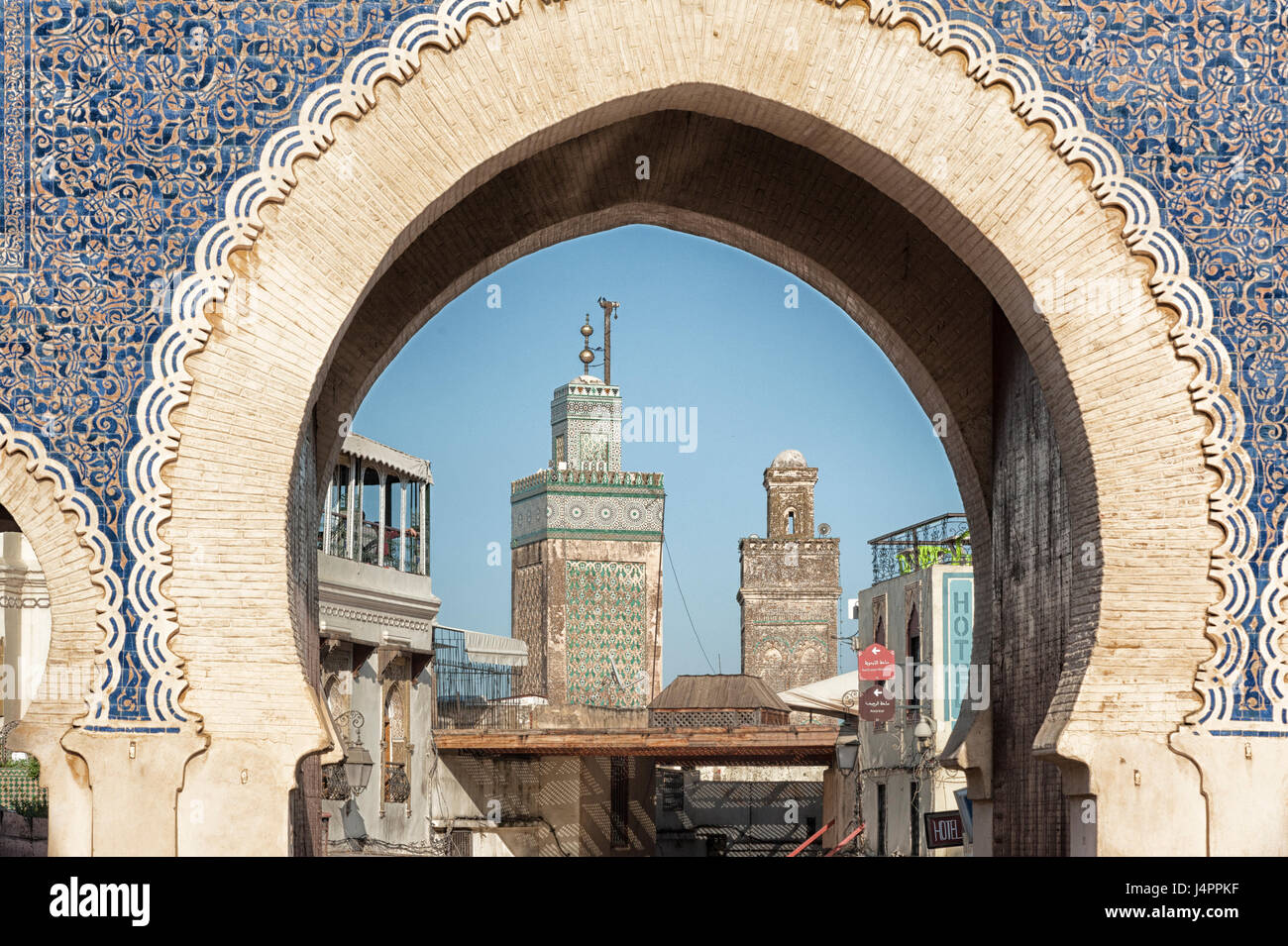 The Blue Gate, the main entrance to the old medina, Fes el Bali, in Fez ...