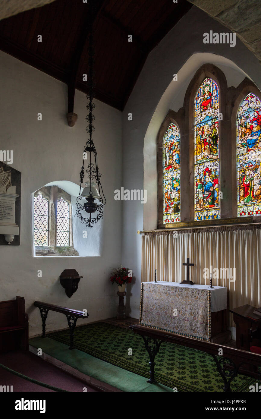 Interior of St Bega's Church, in the grounds of Mirehouse, near Keswick ...