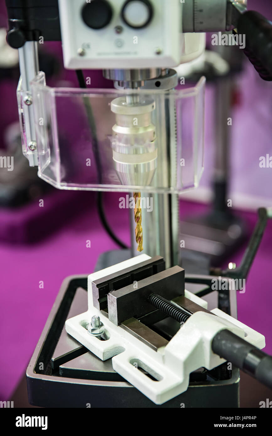 Metalworking CNC milling machine. Cutting metal modern processing ...