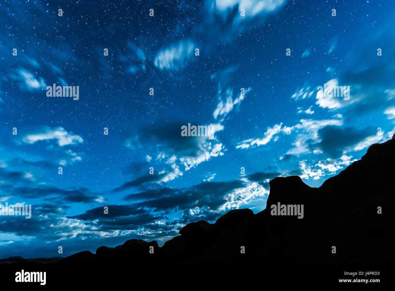 Sky Night With Moonlight and Canyons in Utah Stock Photo - Alamy