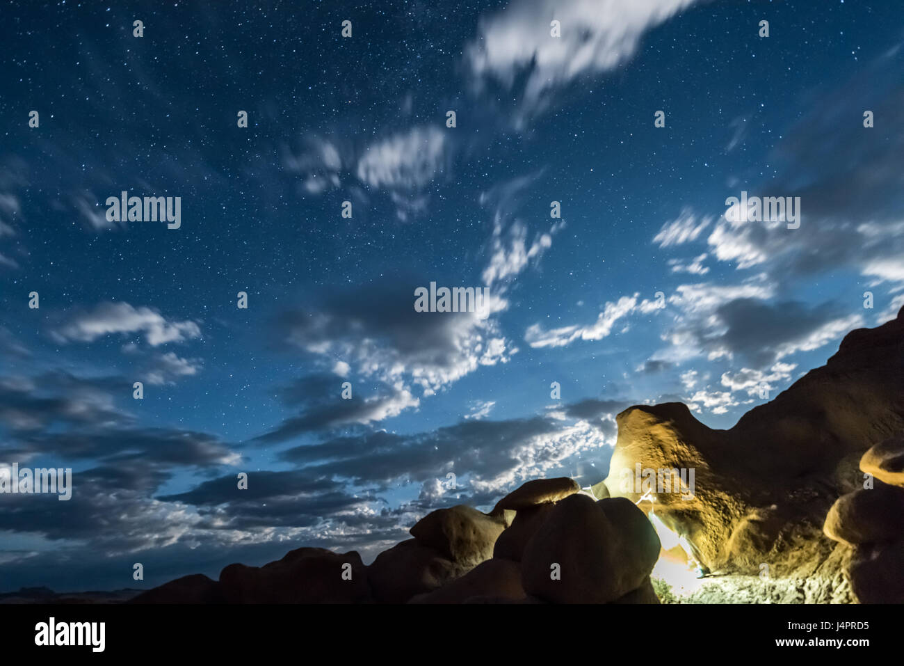 Sky Night With Moonlight and Canyons in Utah Stock Photo - Alamy