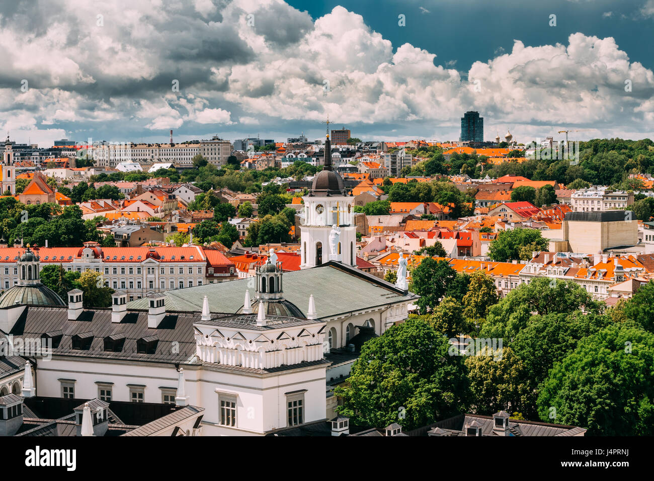 Vilnius, Lithuania - July 5, 2016: Vilnius Historic Center Cityscape At ...