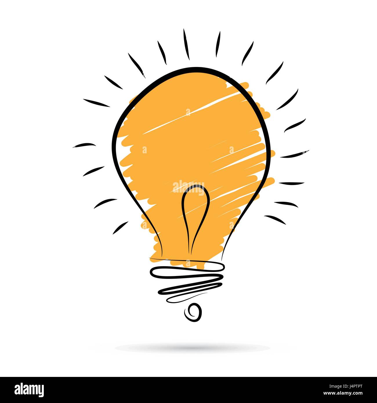 Great new idea concept - bulb with hand draw elements Stock Vector ...