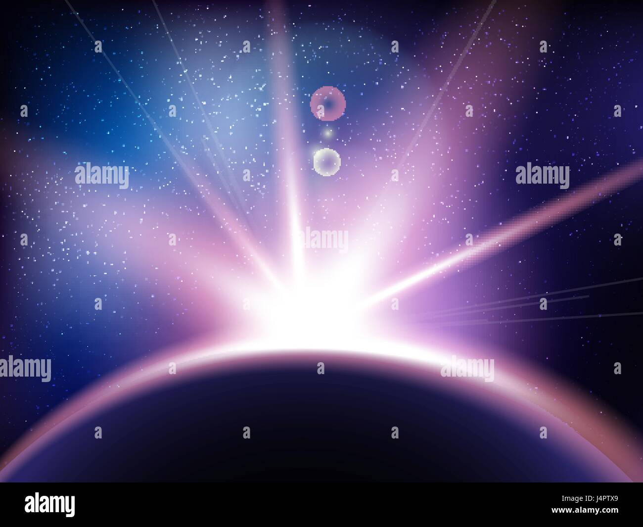 Space vector background with stars. Universe illustration. Colored ...