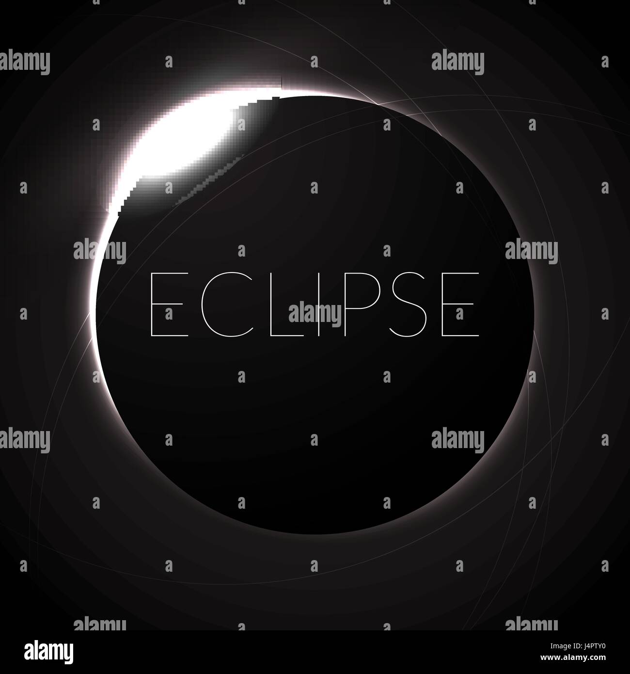 Full eclipse vector illustration. Eclipse with ring of sun in deep ...