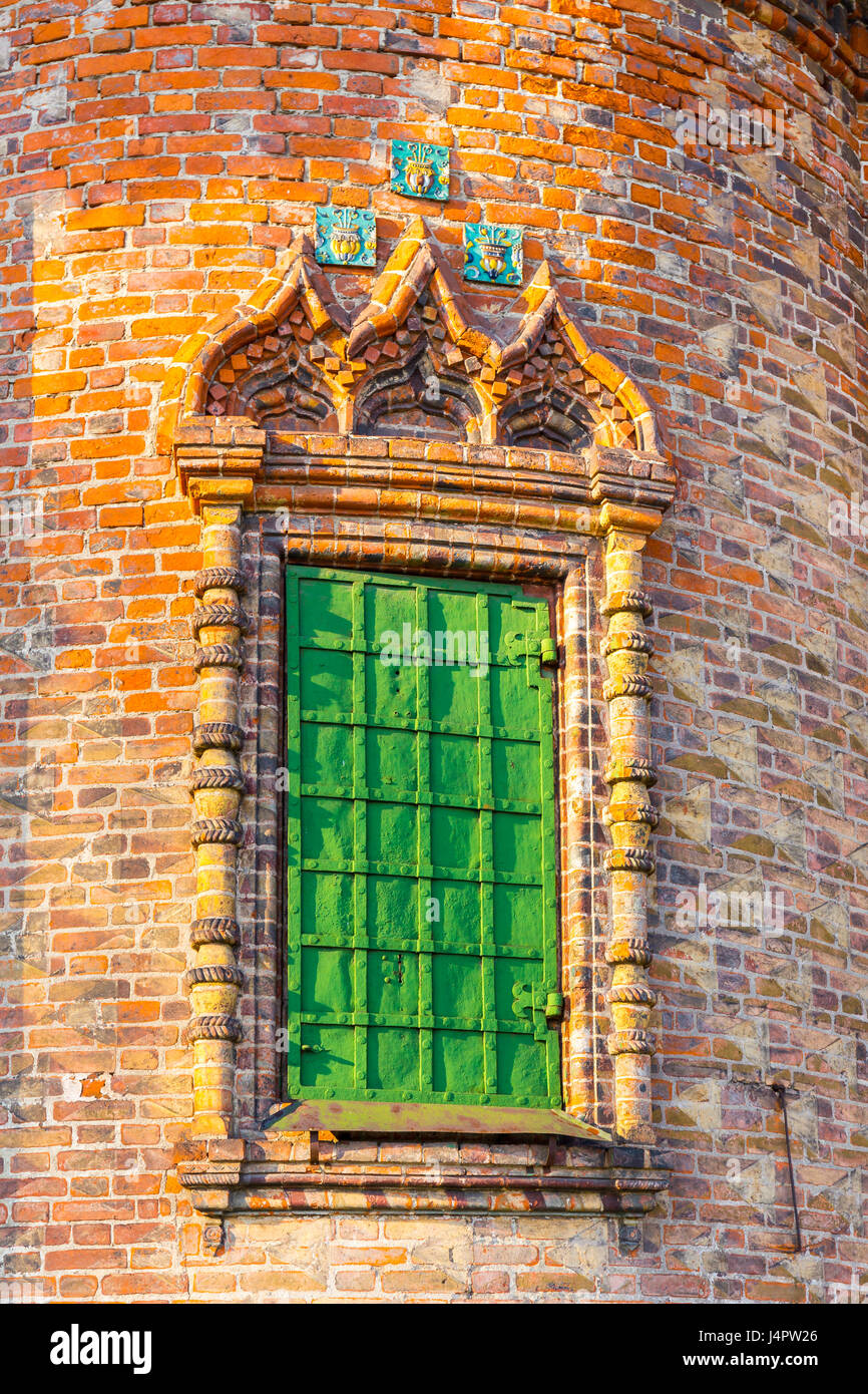 Ornate window on exterior decor of St. John the Baptist Church in ...