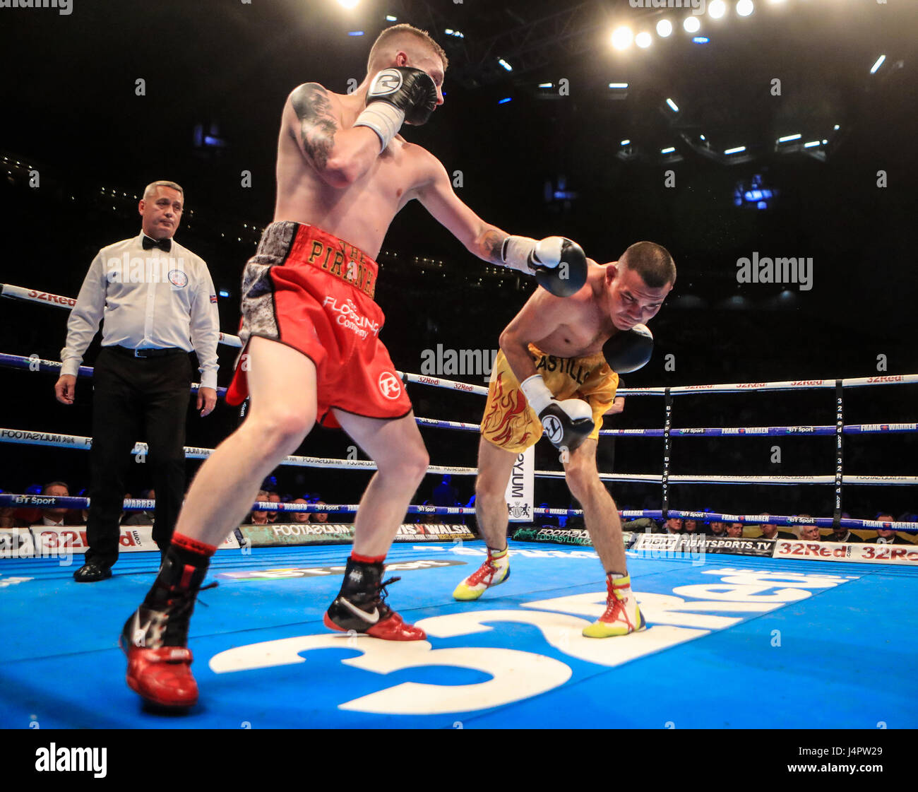 Ryan Garner (left) in action against Rafael Castillo during their ...